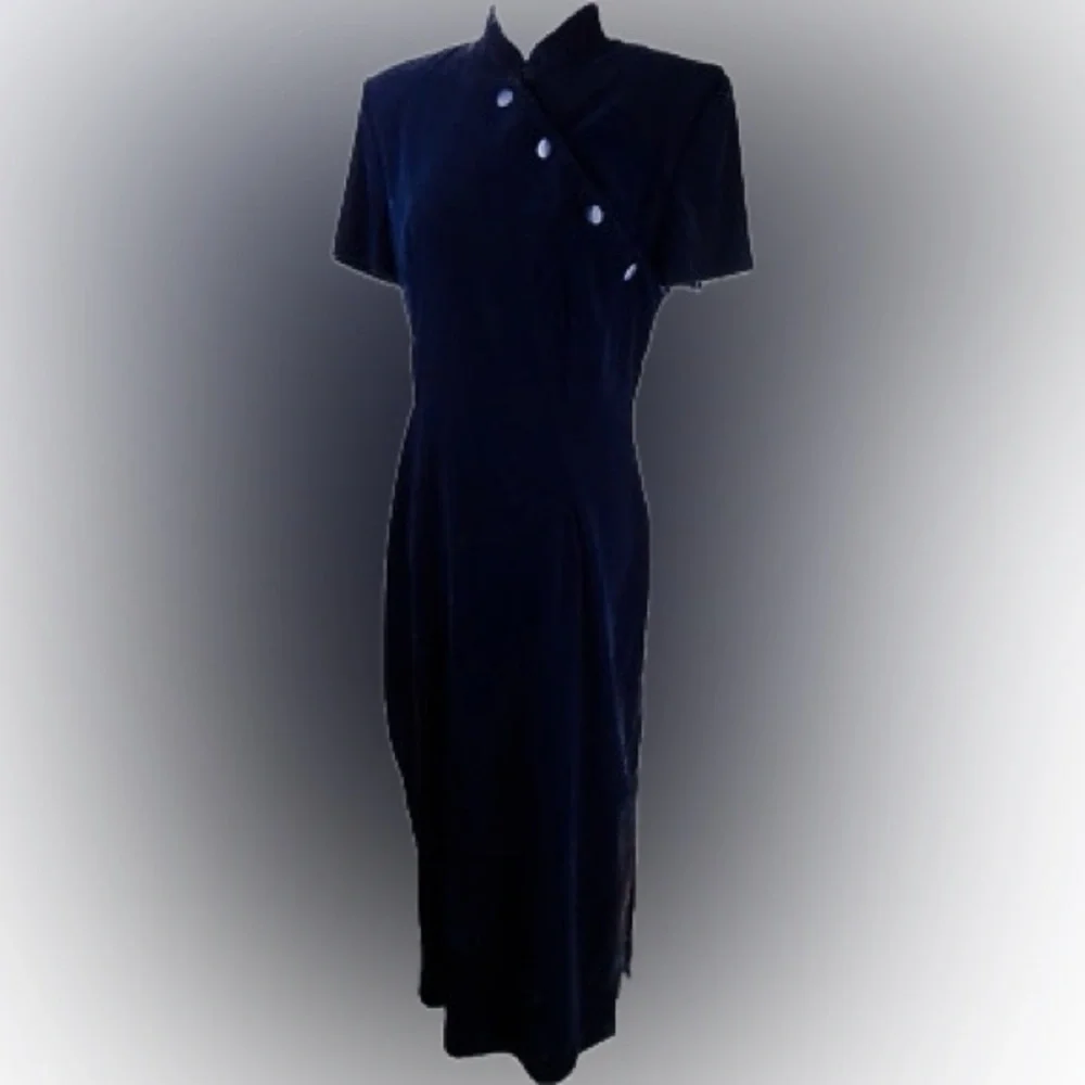 Maggy London | Dresses | Vintage Velvet Chinese Style Dress | Poshmark